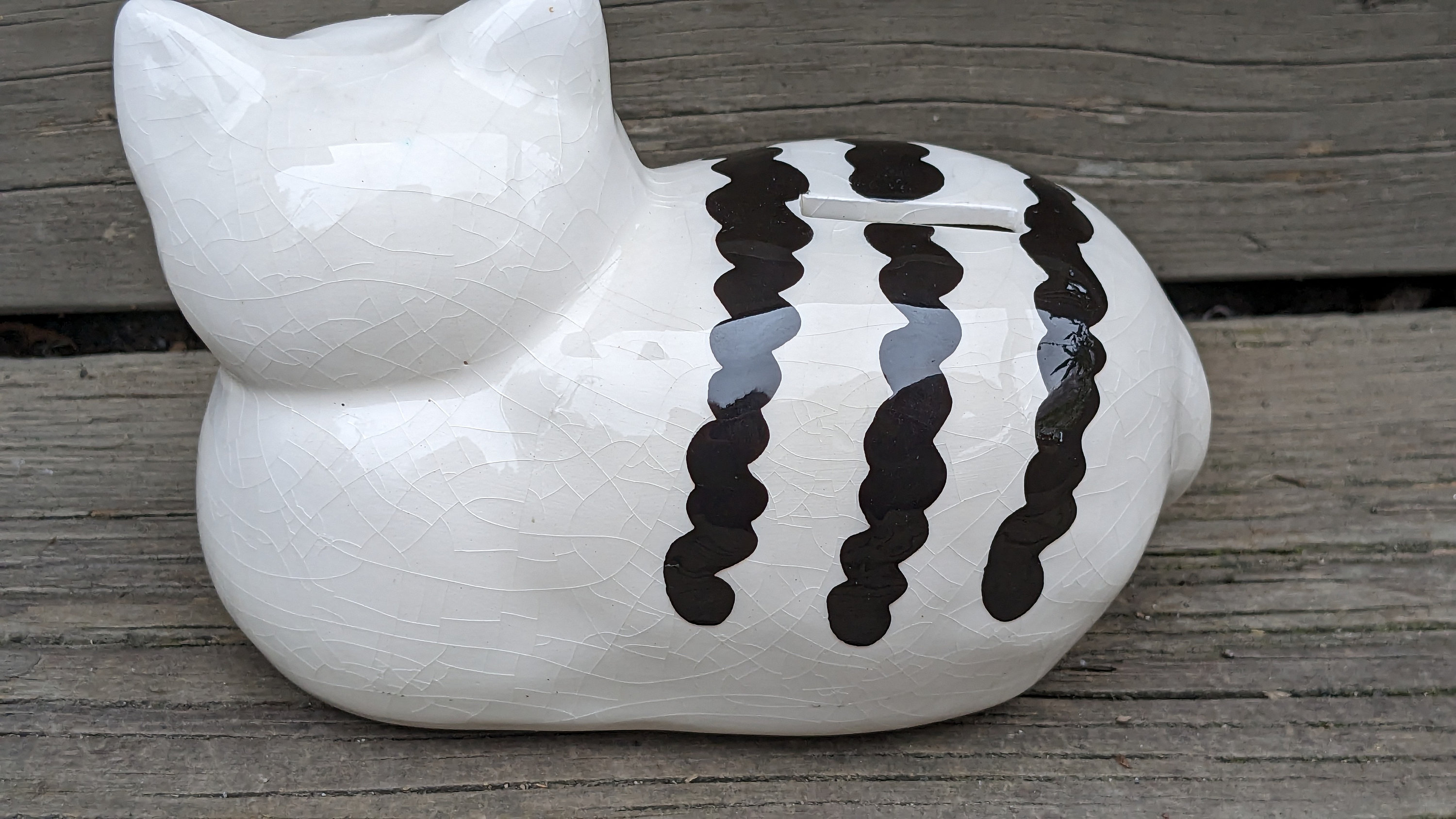 Adorable Vintage Black and White Ceramic Cat Coin Bank Cat - Etsy