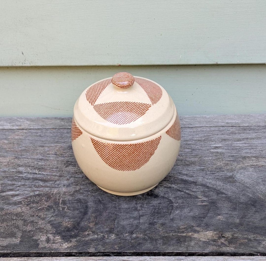 Vintage Wallace China Desert Ware Lidded Sugar Bowl, Jam Jar or Trinket ...