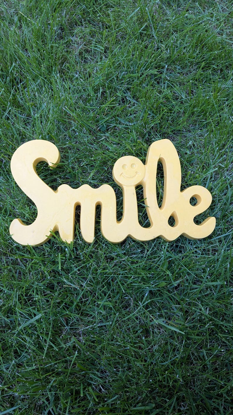 Vintage 1977 Plastic Smiley Face Sign Wall Hanging, Vintage Smiley Face ...
