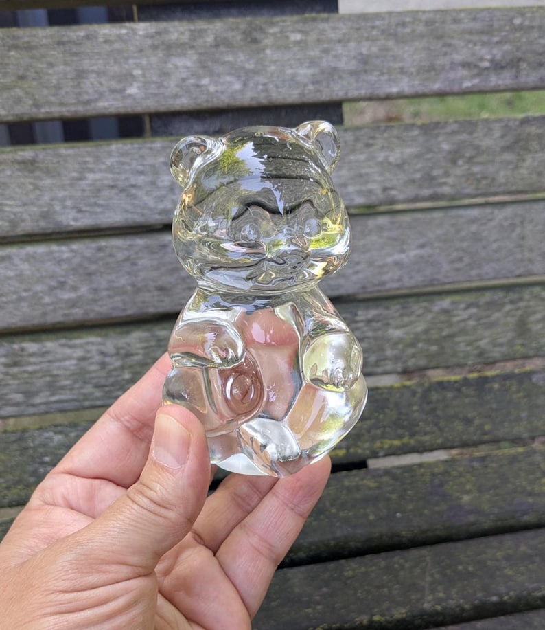 Vintage Fenton Clear Glass Teddy Bear - Etsy