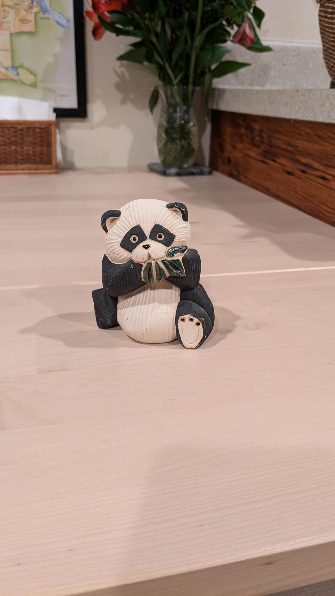 Vintage Artesania Rinconada Panda Bear Eating Bamboo, Made in Uruguay ...