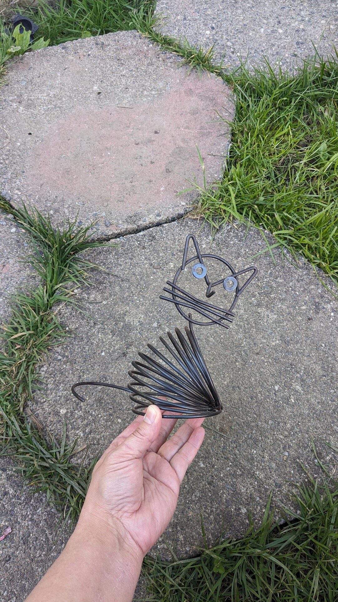 Vintage Coiled Cat Wire Letter Holder, Note Holder, Cute Vintage Cat ...