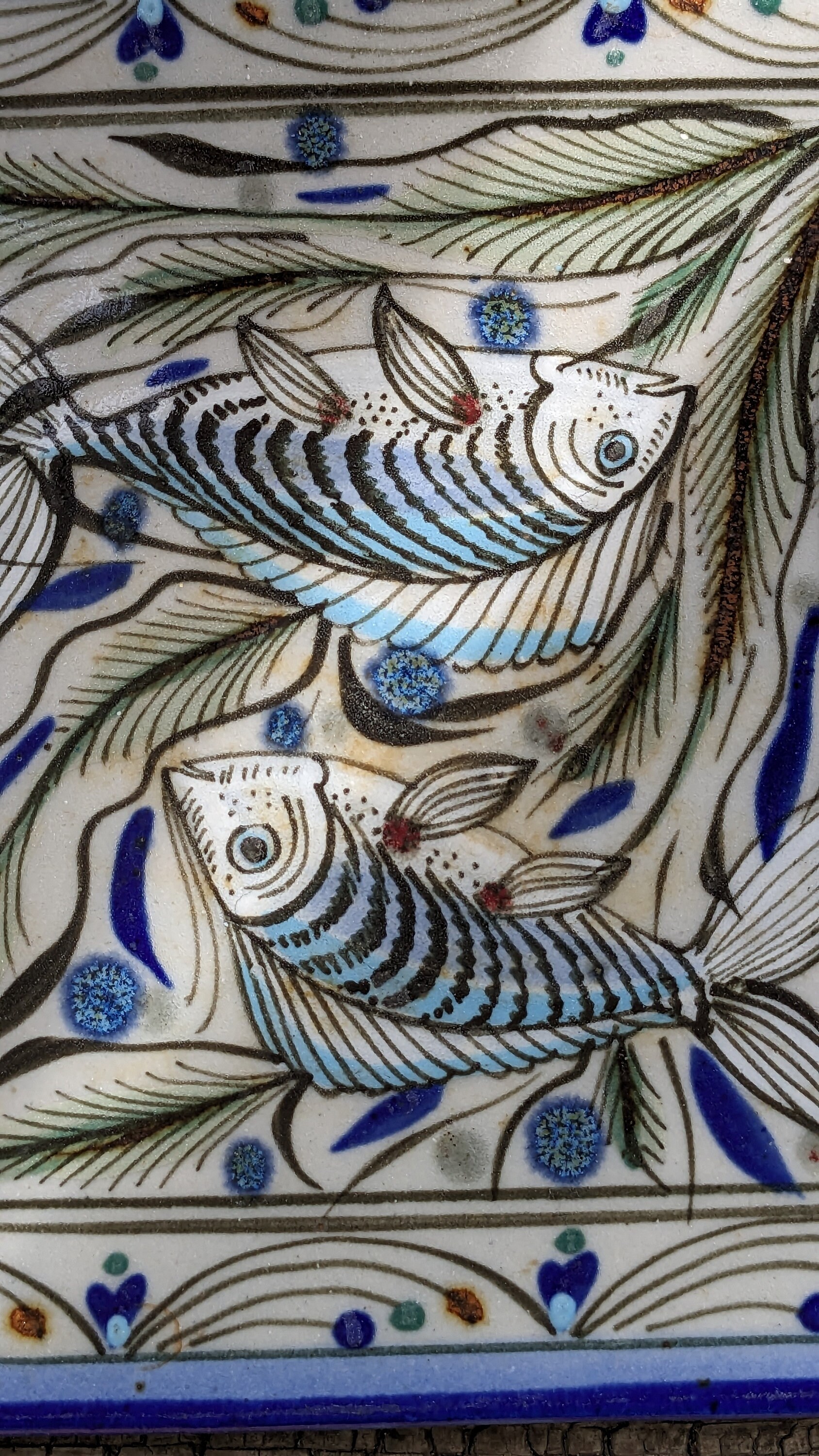 Beautiful Mexican Hand Painted Large Ceramic Fish Tile - Etsy