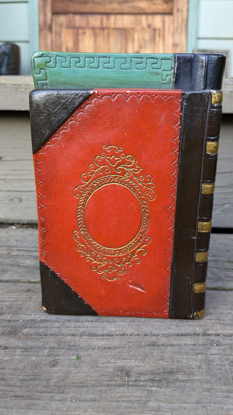 Vintage Single Bookend, Book Shaped Italian Bookend Made by Borghese ...