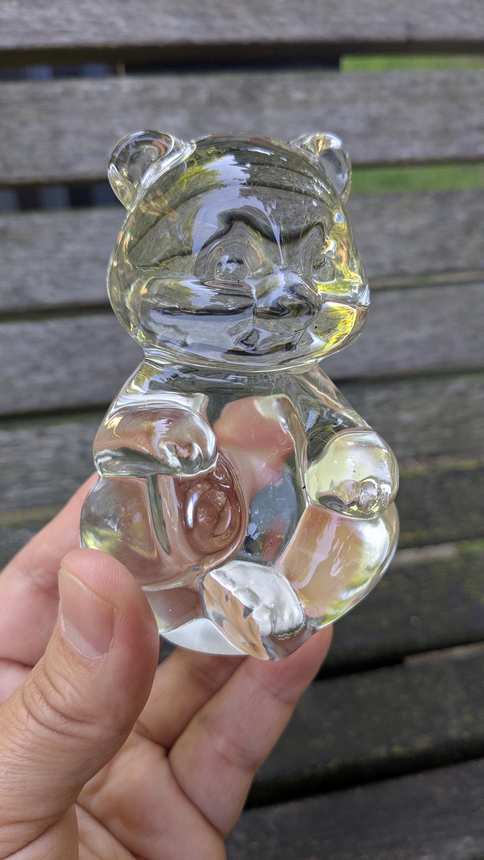 Vintage Fenton Clear Glass Teddy Bear - Etsy