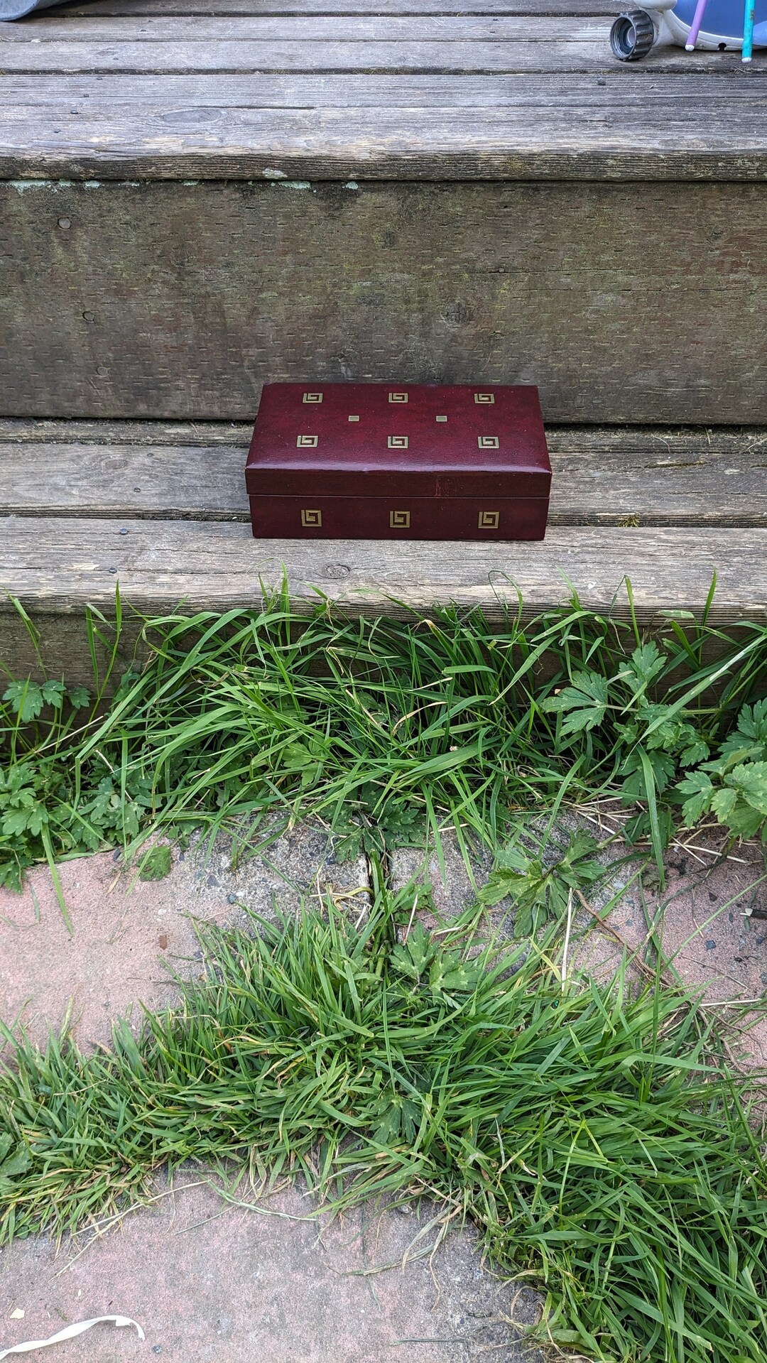 Vintage Art Deco Design Faux Leather Box, Cork Interior With Felted ...