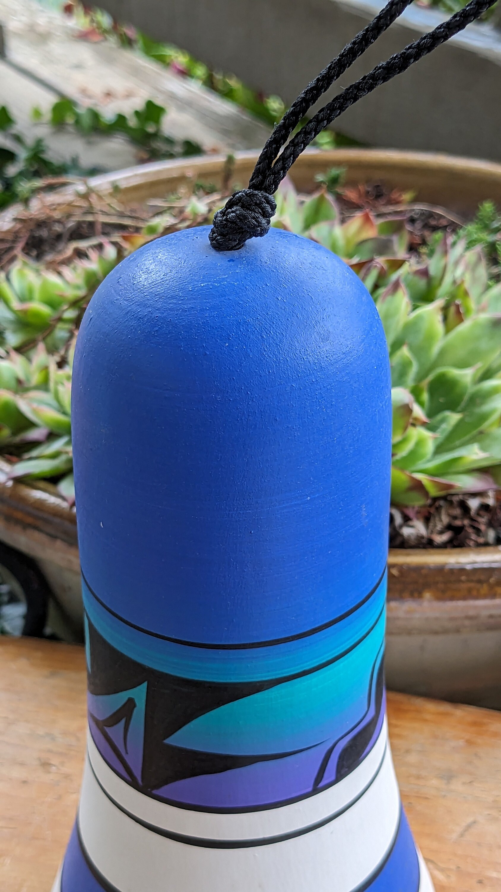 Vintage Native American Hand Painted Ceramic Bell, Wind Bell, Beautiful ...