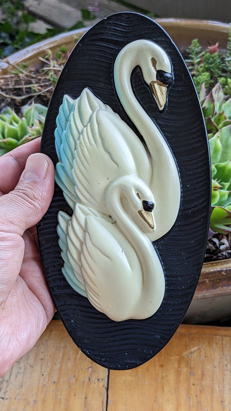 Vintage 1965 Swan Chalkware Wall Hanging, Miller Studios, Lovely Piece ...