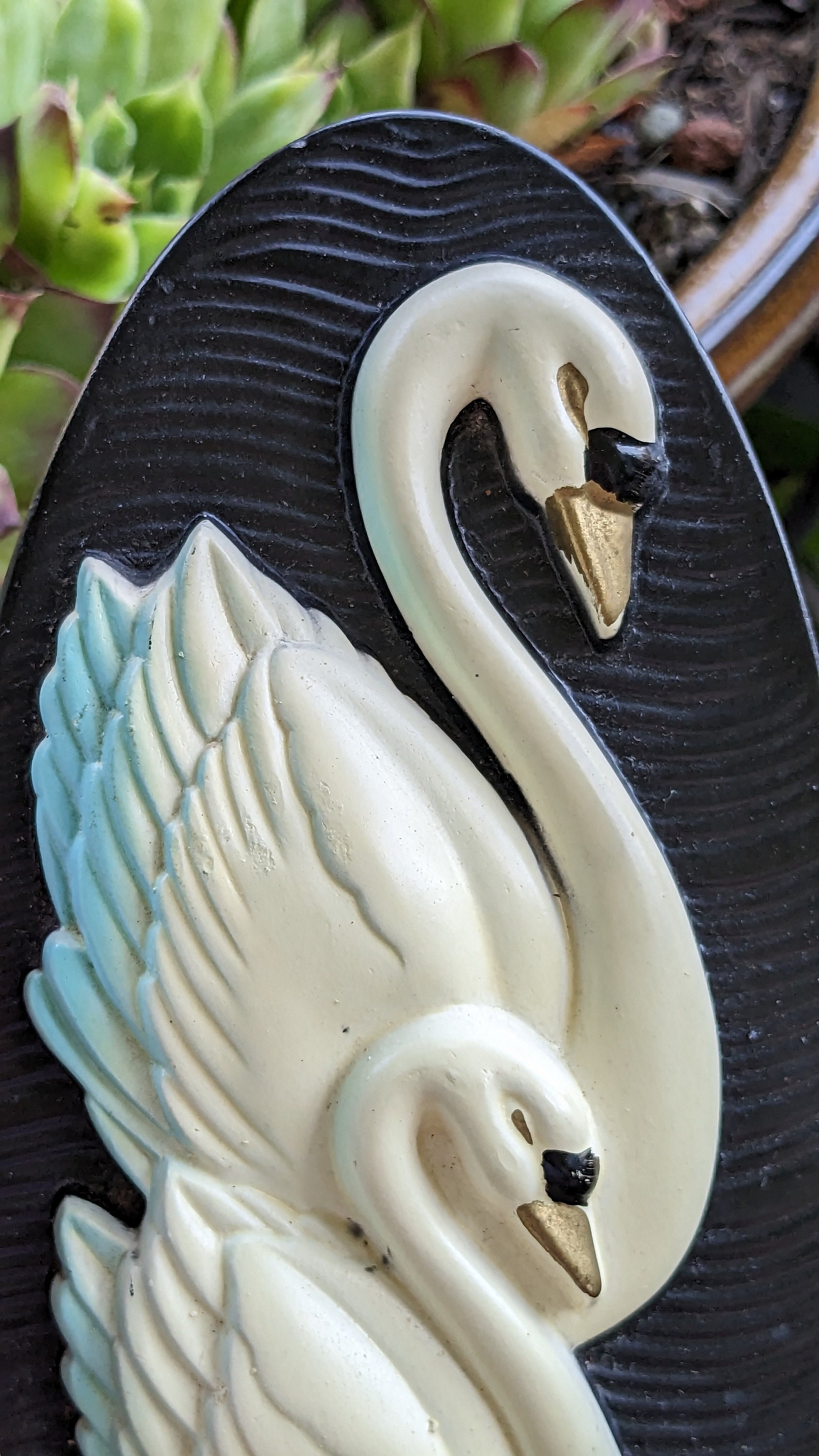 Vintage 1965 Swan Chalkware Wall Hanging, Miller Studios, Lovely Piece ...