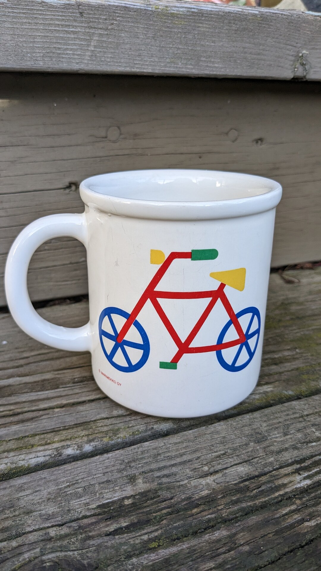 RARE Vintage 1980s Marimekko Classic Rainbow Bicycle Mug, Pfaltzgraff ...