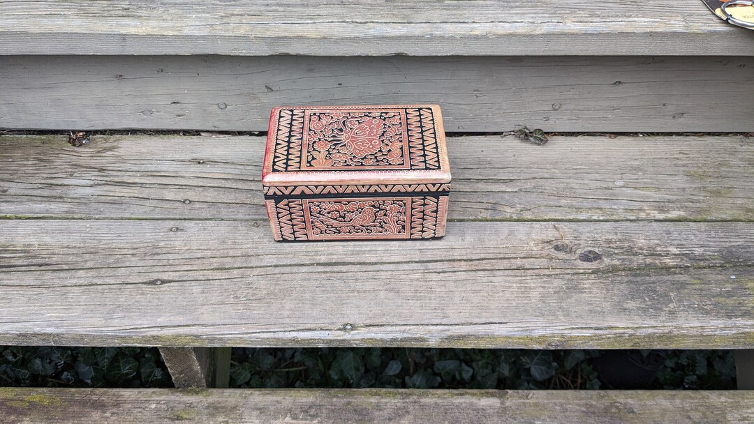 Vintage Mexican Olinala Linaloe Wood Box Hand Painted Artisan Folk Art ...