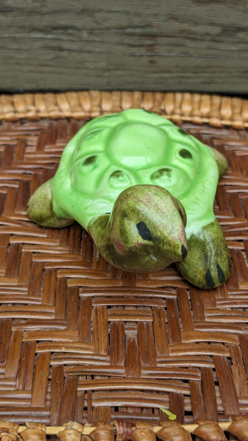 Vintage 1970s Handpainted Ceramic Turtle Figurine, Artist Signed, Cute ...
