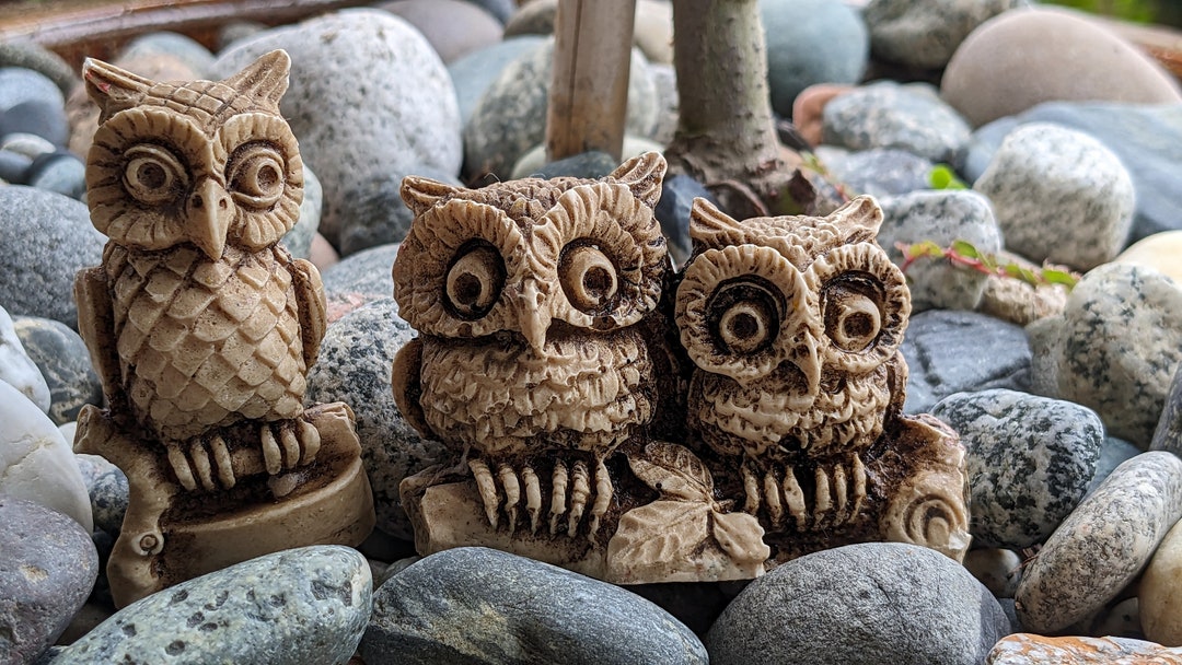 Vintage Resin Owl Set, Cute Owls With Lots of Details, Set of Two - Etsy