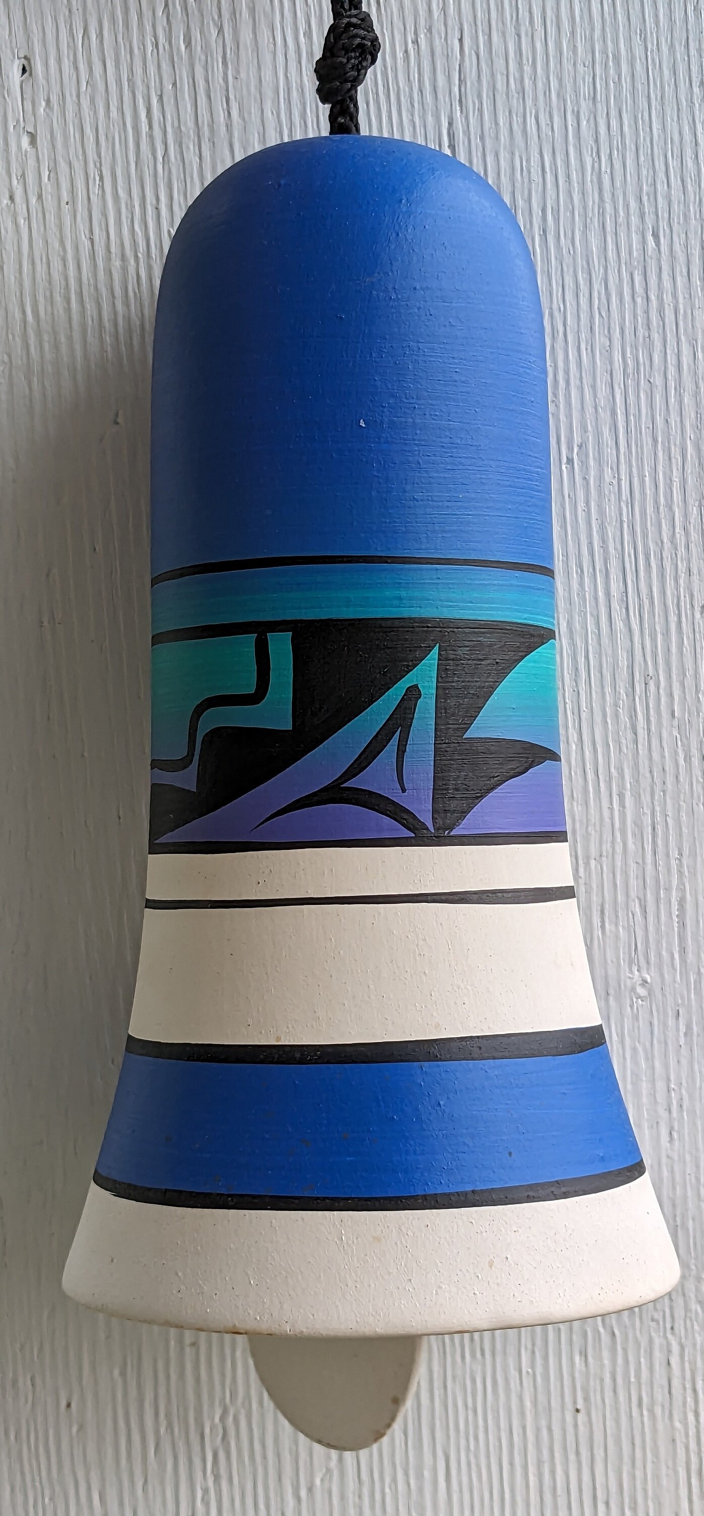 Vintage Native American Hand Painted Ceramic Bell, Wind Bell, Beautiful ...