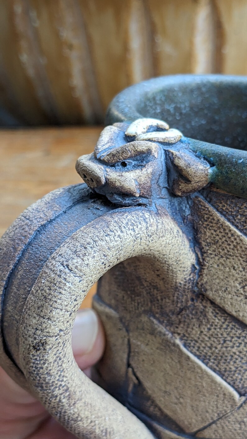 Unique Vintage, Gargoyle Art Pottery Mugs, Set of Two, 1984 Signed by ...