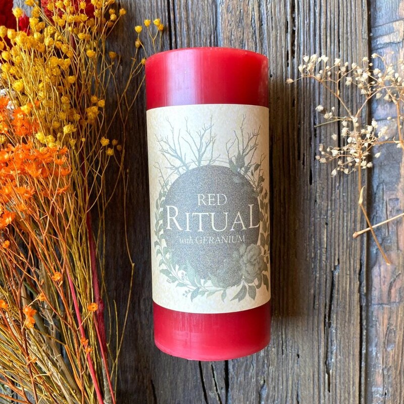 Red Candle - Etsy