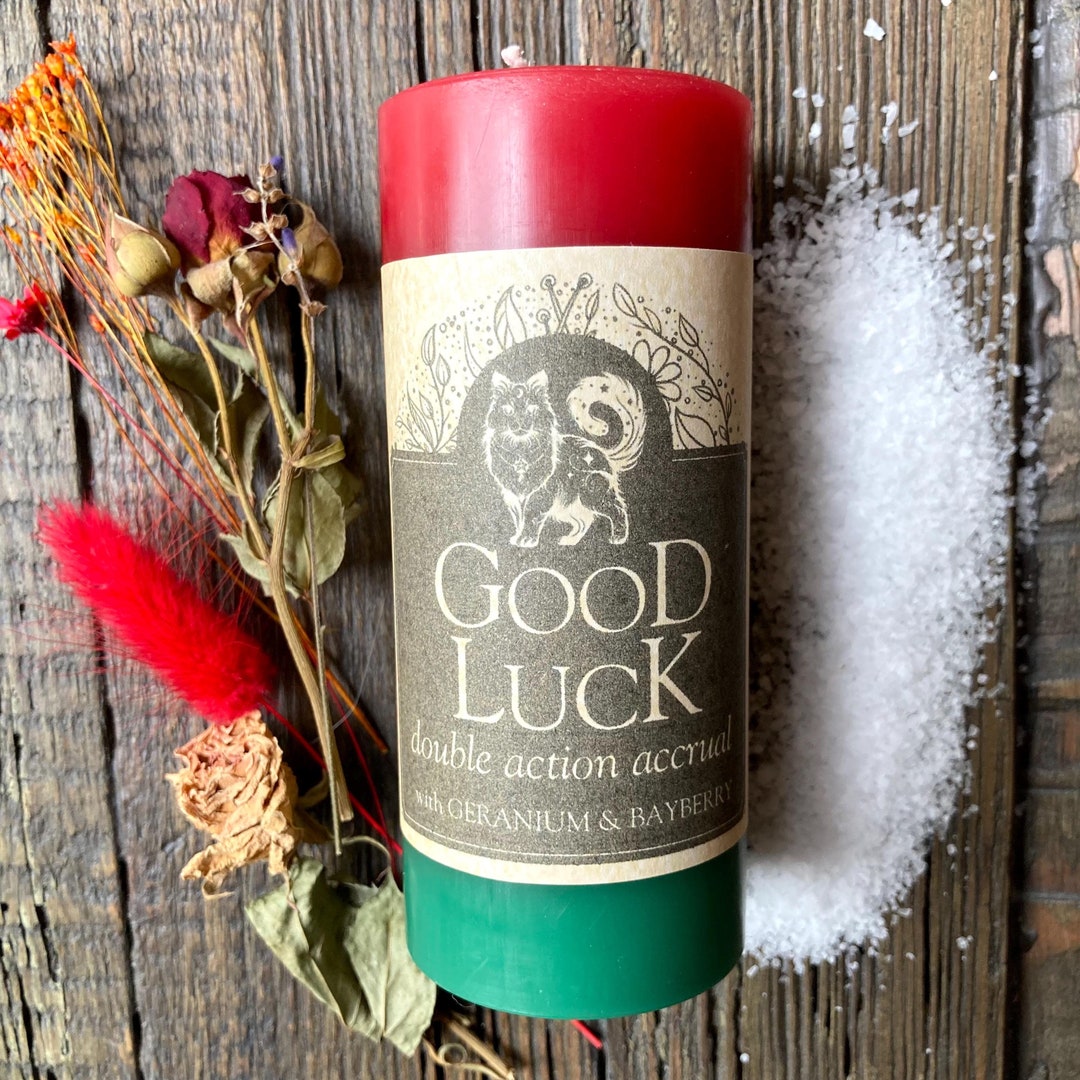 Good Luck Candle - 2x4 Double Action Red Green Ritual Candle - Good ...