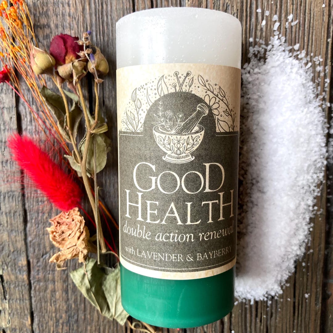 Good Health Candle - 2x4 Double Action White Green Ritual Candle ...