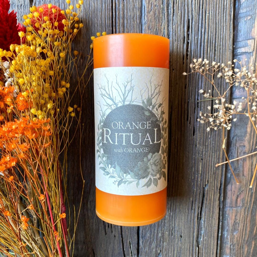 Orange Ritual Candle - 2x4 Scented Pillar Spell Candle - Courage, New ...