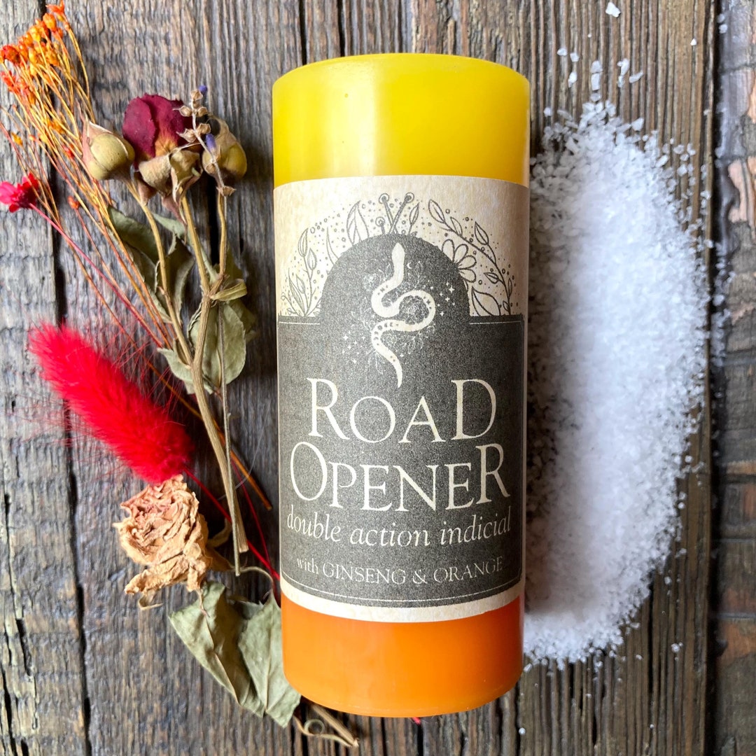Road Opener Candle - 2x4 Double Action Black Yellow Orange Candle ...