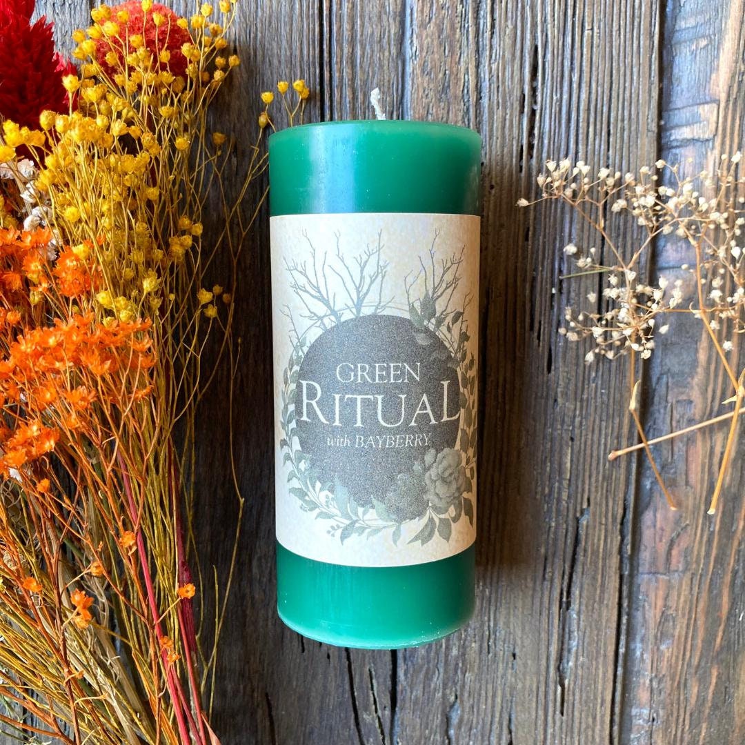 Green Ritual Candle - 2x4 Scented Pillar Spell Candle - Nature Spirits ...