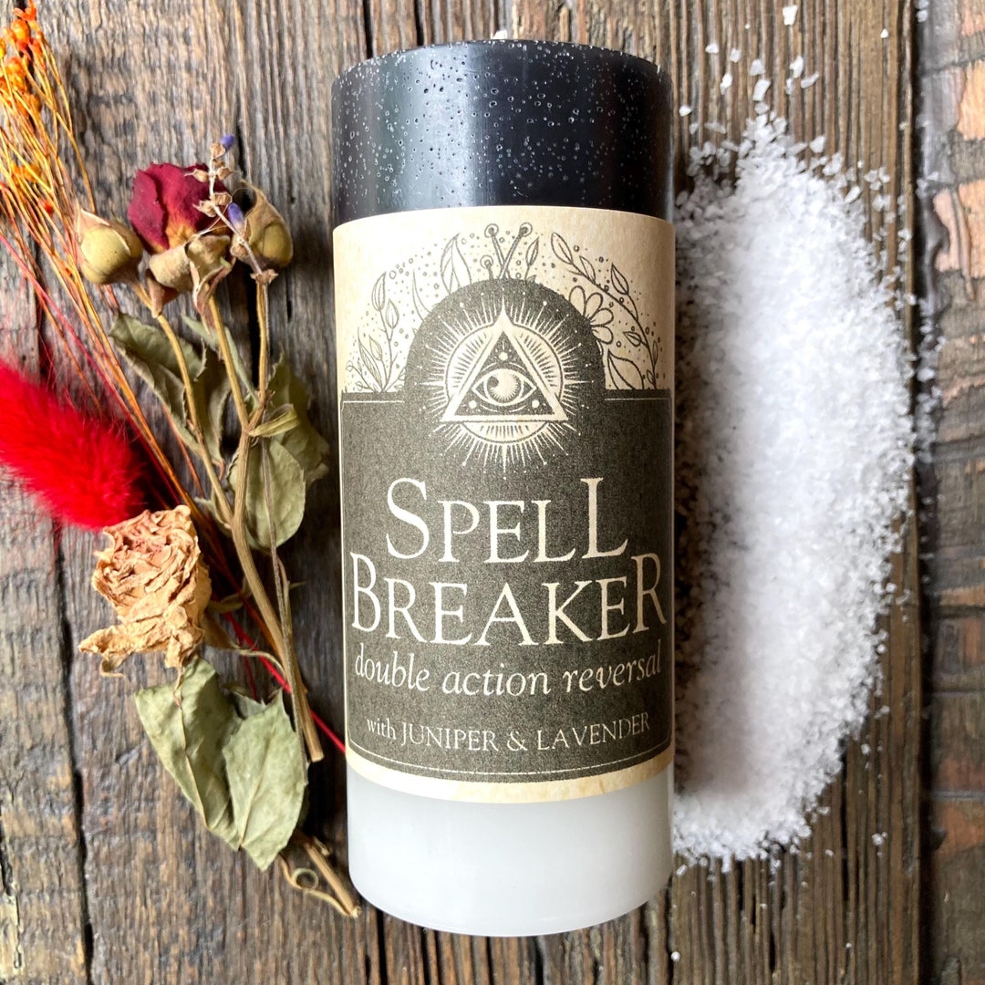 Spell Breaker Candle - 2x4 Double Action Black White Ritual Candle ...