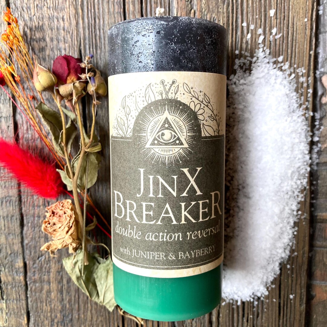 Jinx Breaker Candle - 2x4 Double Action Black Green Ritual Candle ...