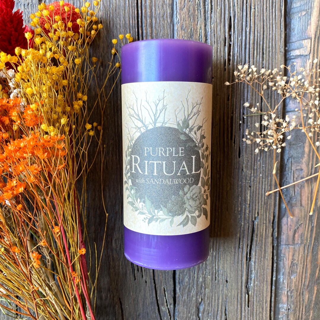 Purple Ritual Candle - 2x4 Scented Pillar Spell Candle - Psychic ...