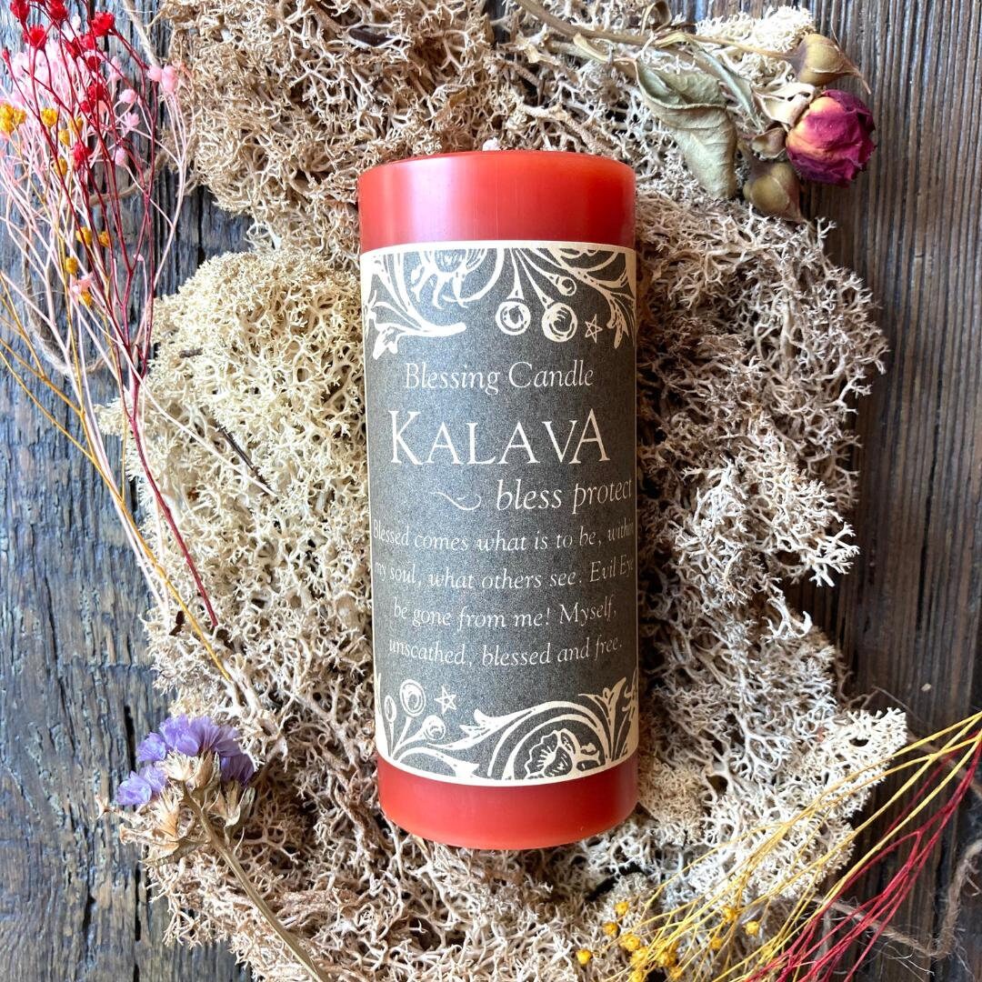 Kalava Candle 2x4 Red Spell Candle Pillar With Blessing for Reverse ...