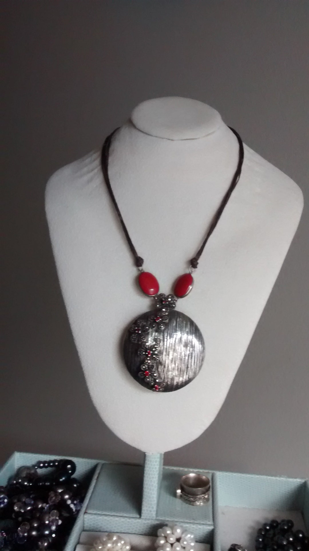 Large Sterling Silver Pendant Necklace, Silver Pendant,marcasite ...
