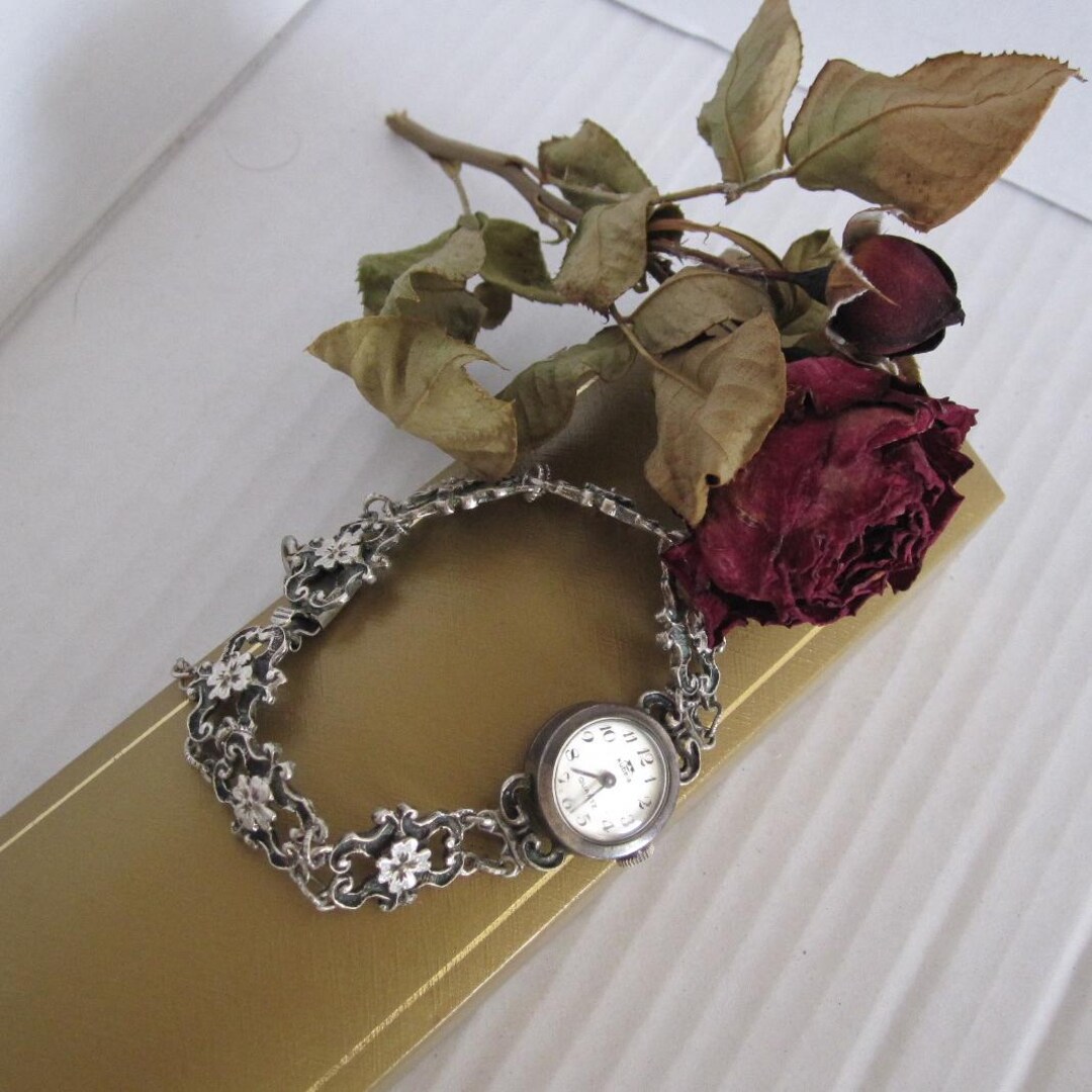 Vintage Silver Watch, Silver Women Wrist Watch, Victorian Style Wrist ...