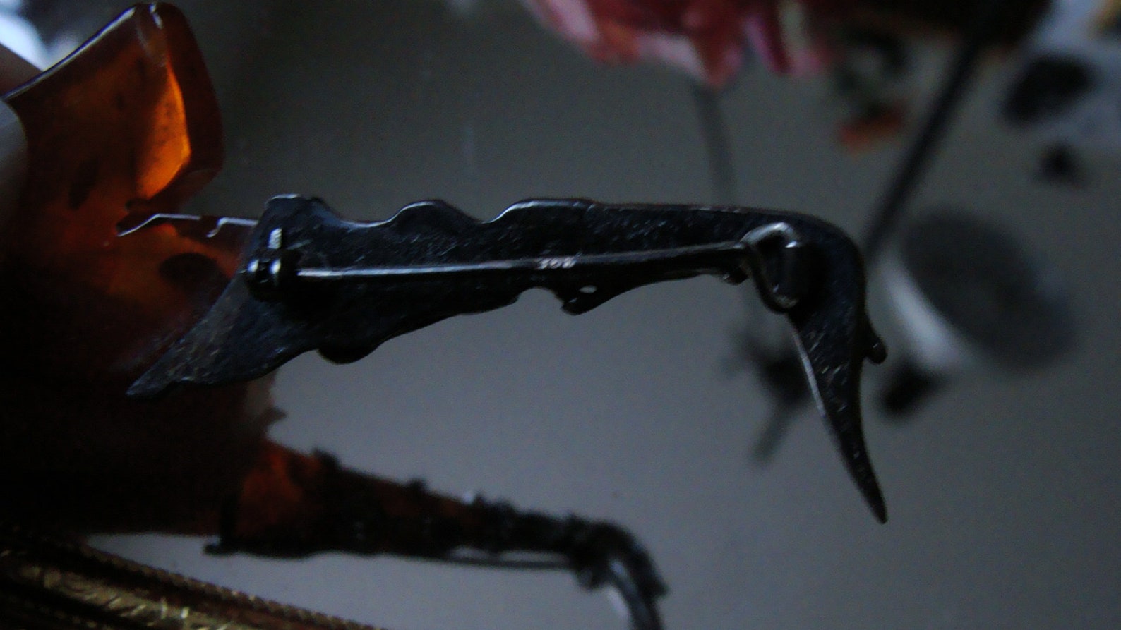 Vintage Amber in Sterling Silver Brooch, Saxophone Silver Brooch ...