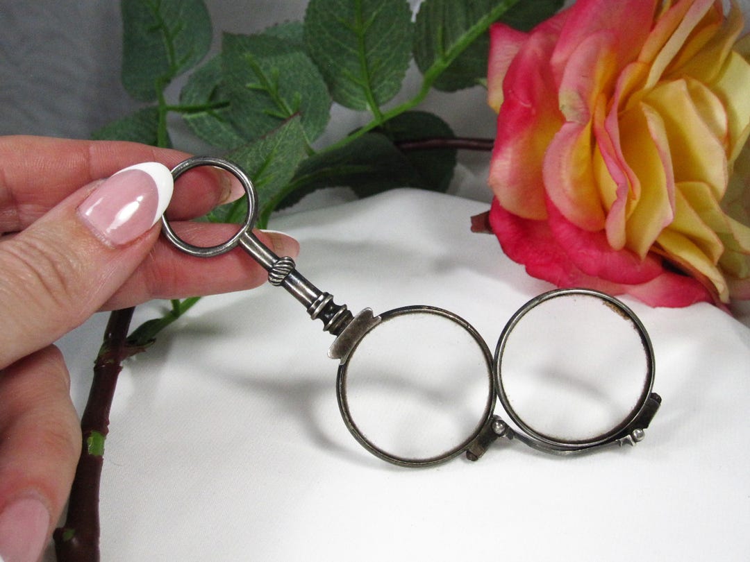 Antique Silver Glasses Lorgnon Binocle Face, Late 19th Century France ...
