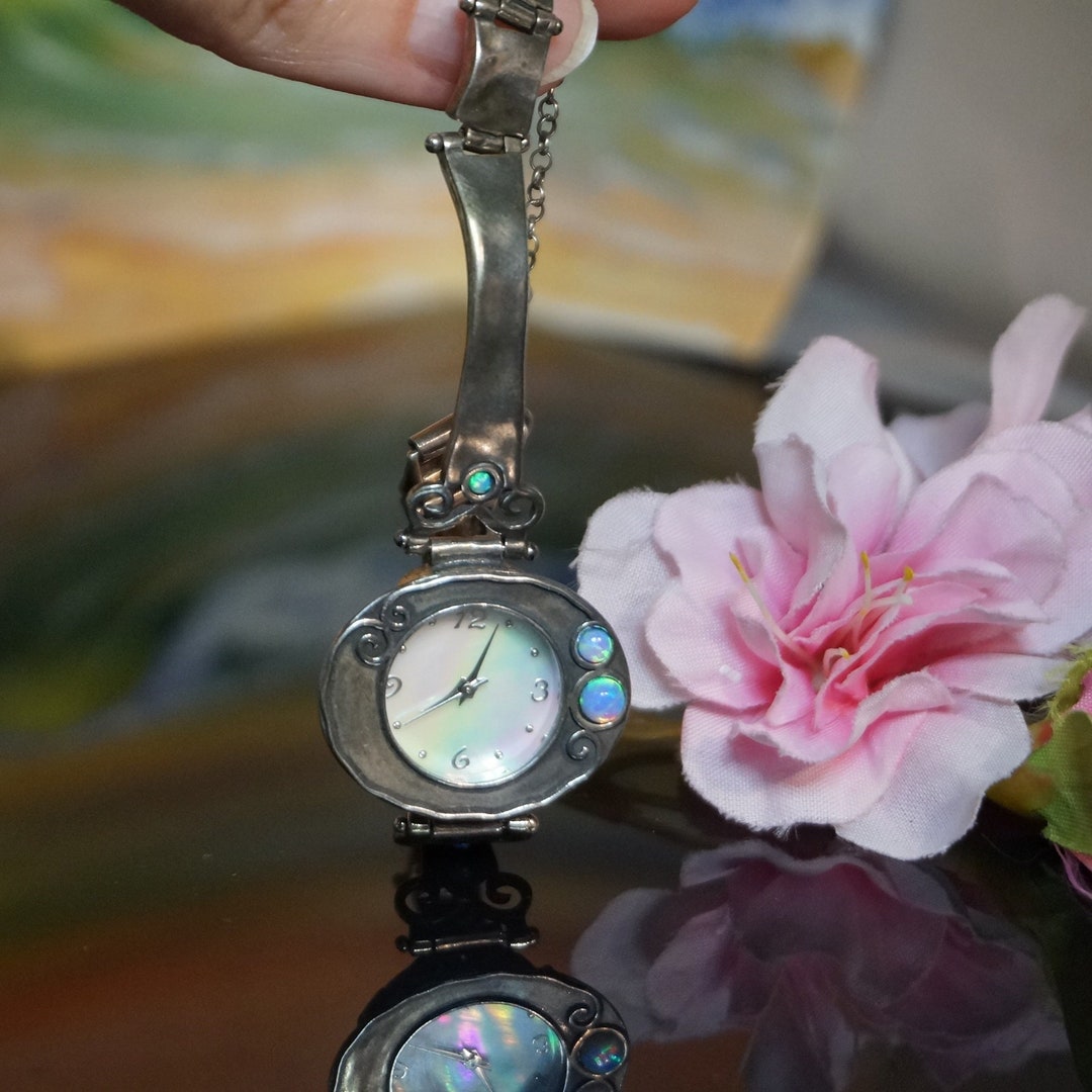 Vintage Silver Watch, Jfsilver Watch,israel Hammered Silver Bracelet ...