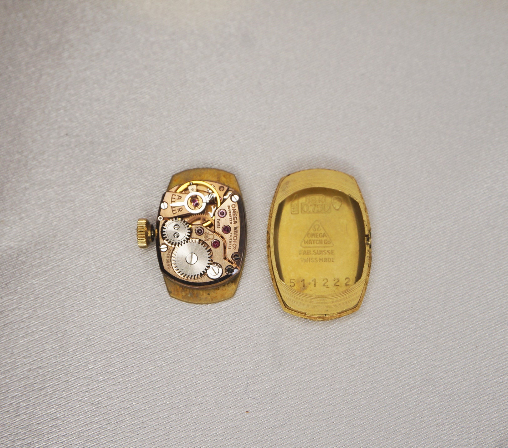 Vintage Omega Gold Watch, Rare 18K Yellow Gold OMEGA DE VILLE Swiss ...