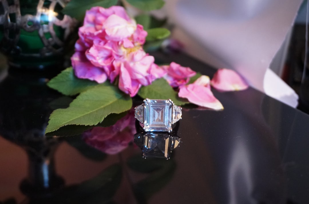 Vintage Sterling Silver Ring, Arge Zircon Silver Ring, Cocktail Ring ...