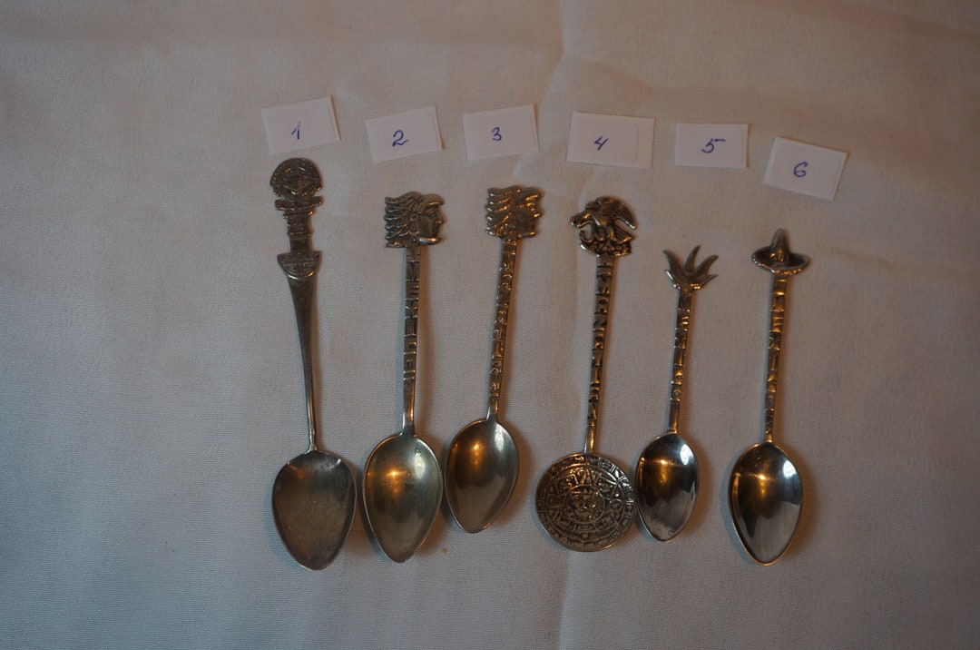 Vintage Silver Spoons, 60s Collectible Souvenir Spoons, Silver & Alpaca ...