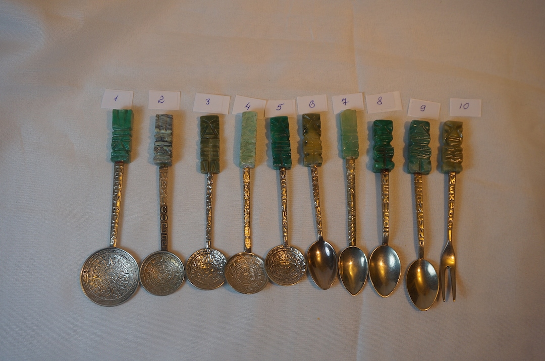 Collection of Silver & Alpaca Spoons, Mexican Spoons, Spoon Collector ...