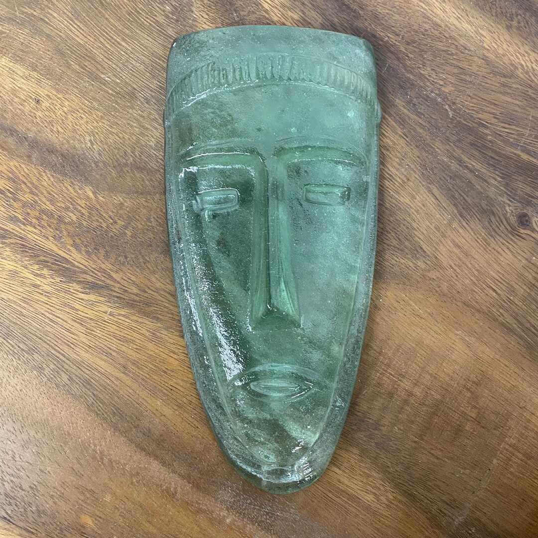 Vintage Glass Face Sculpture or Paperweight - Etsy
