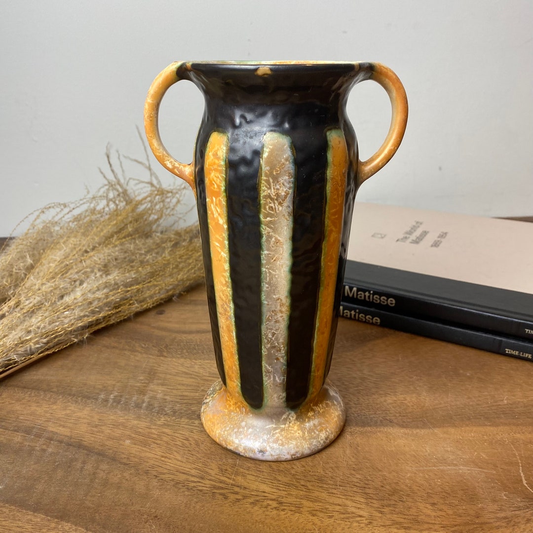 Czechoslovakia Alienware Ceramic Vase, 1930’s Art Deco Crackle Glaze - Etsy
