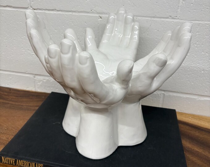 Vintage Ceramic Hands Bowl, Body Part Art, Body Part Sculpture, Hands ...