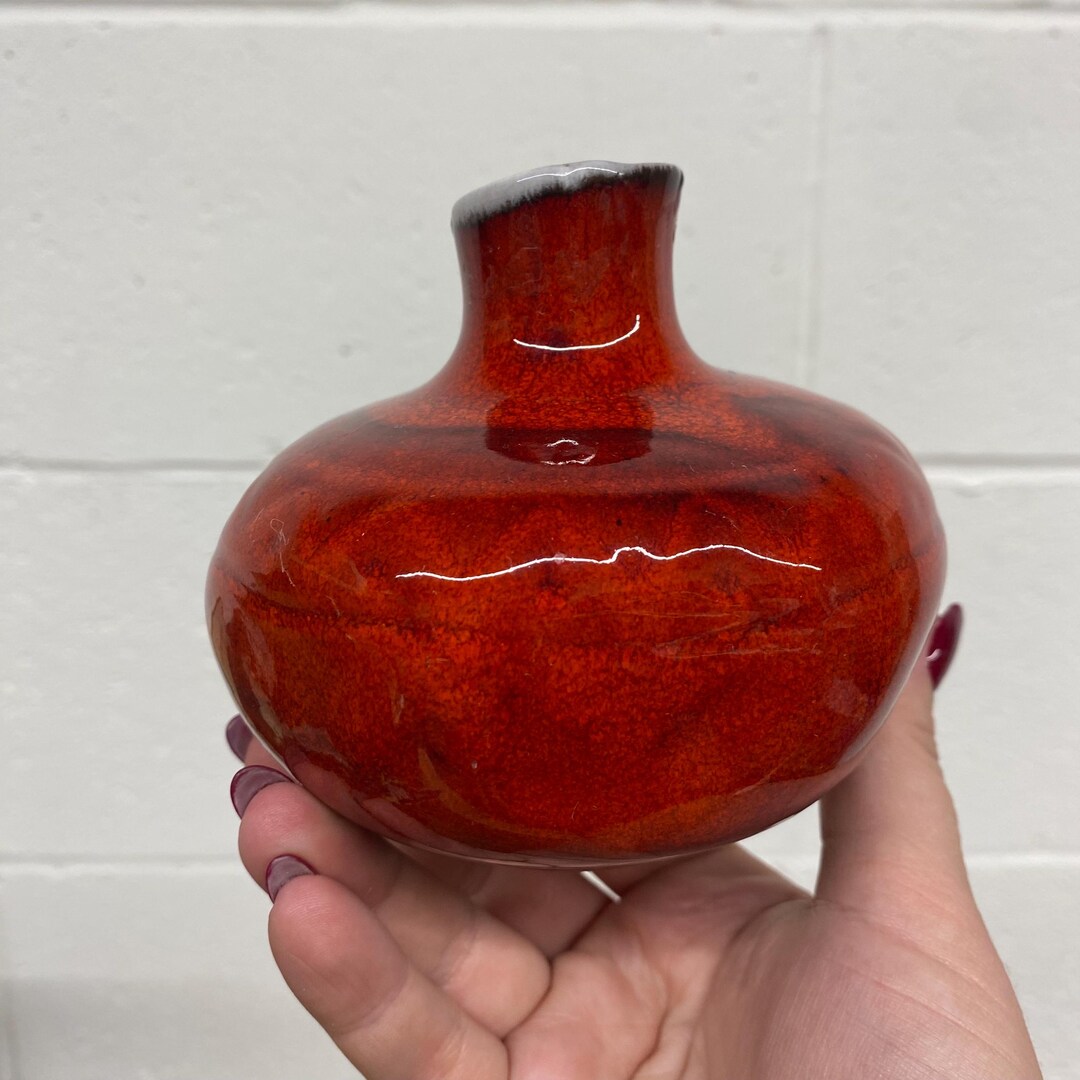 Vintage Estriceram Quebec Red Pottery Bud Vase, Wabi Sabi Pottery ...