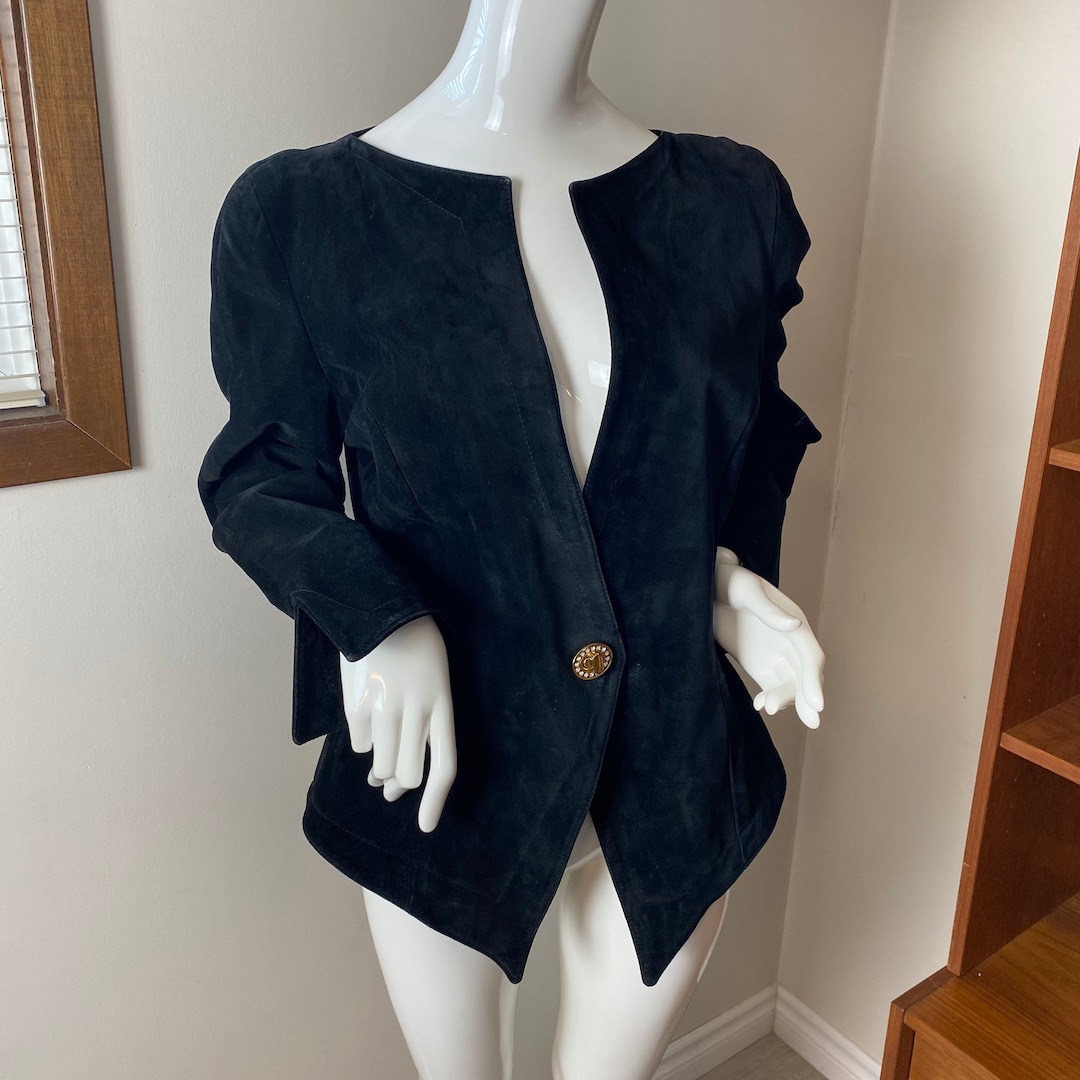 Genuine Suede Fit & Flare Jacket Black - Etsy Canada