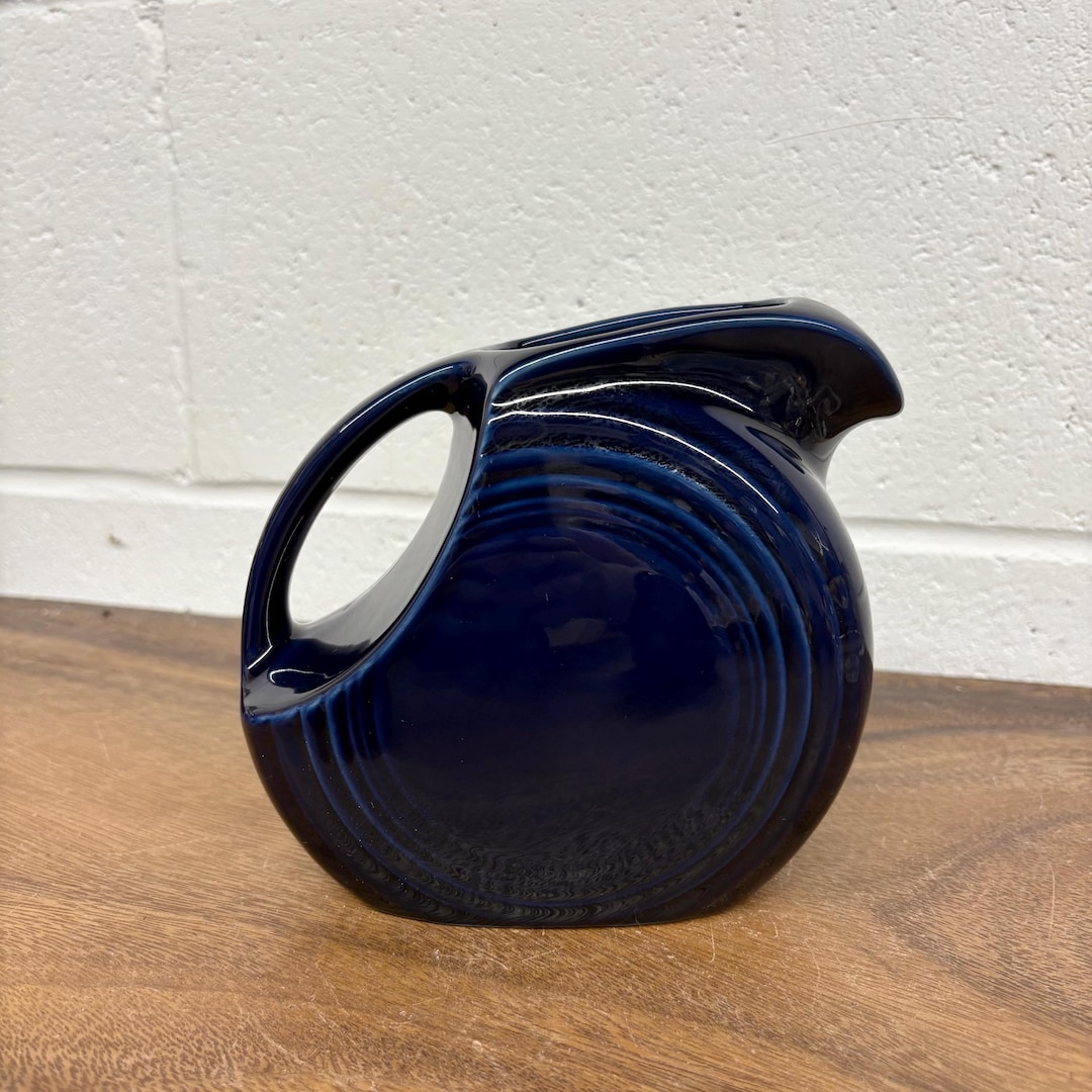 Fiesta Ware Small Disc Pitcher in Dark Cobalt Blue Homer Laughlin Co - Etsy