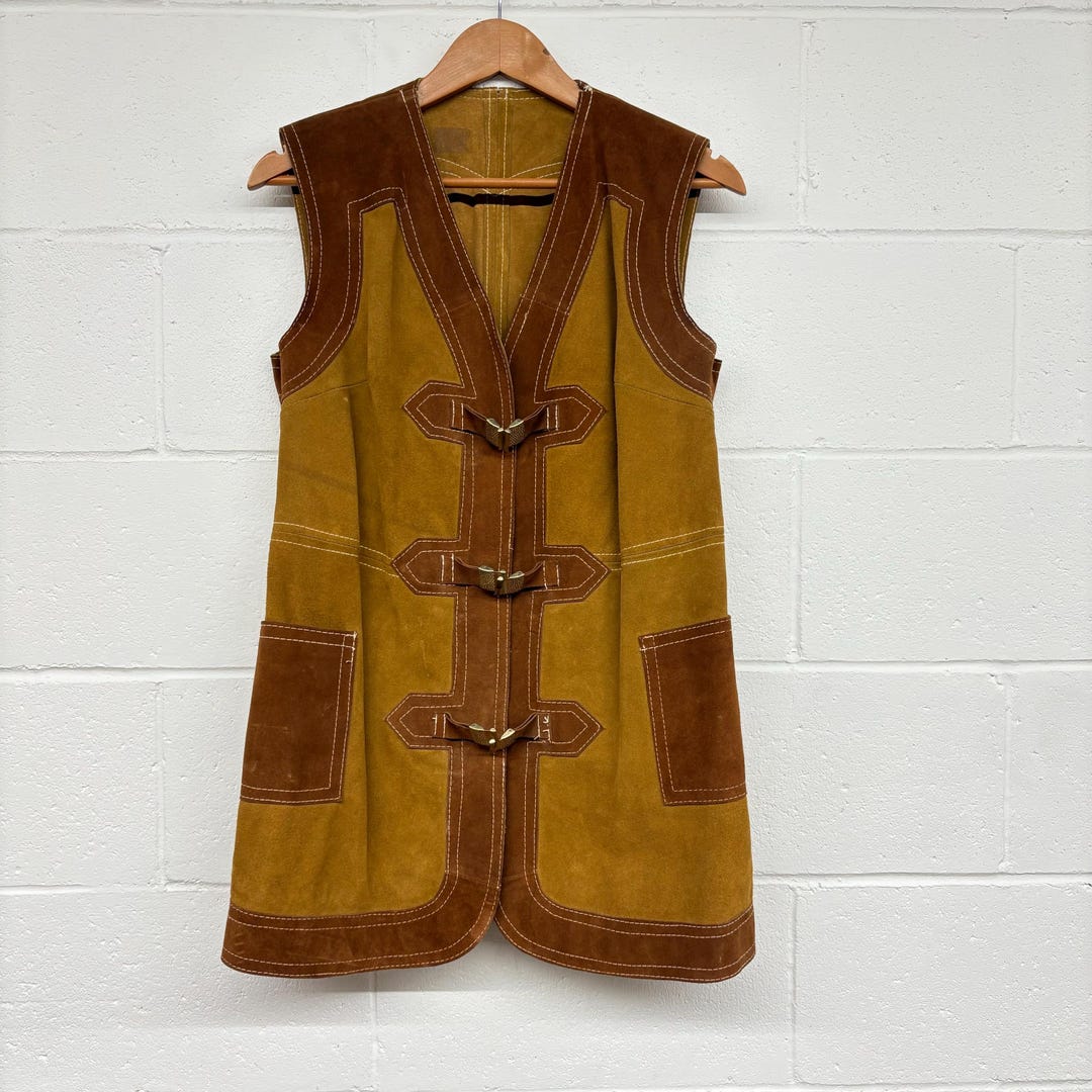 Vintage 70’s Brown Suede Vest Clasp Closure - Etsy