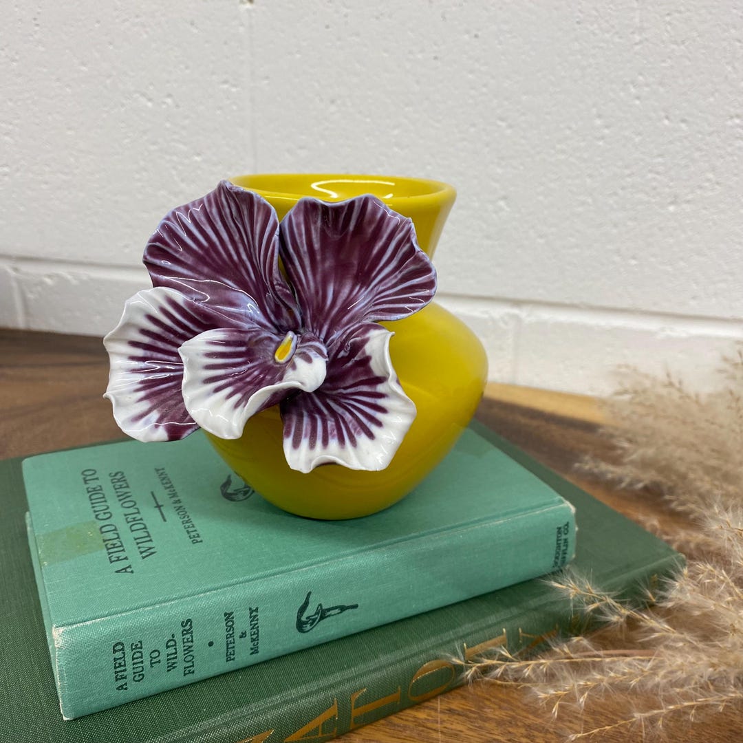 Anthropologie 3D Purple Pansie Applied Flower Vase - Etsy
