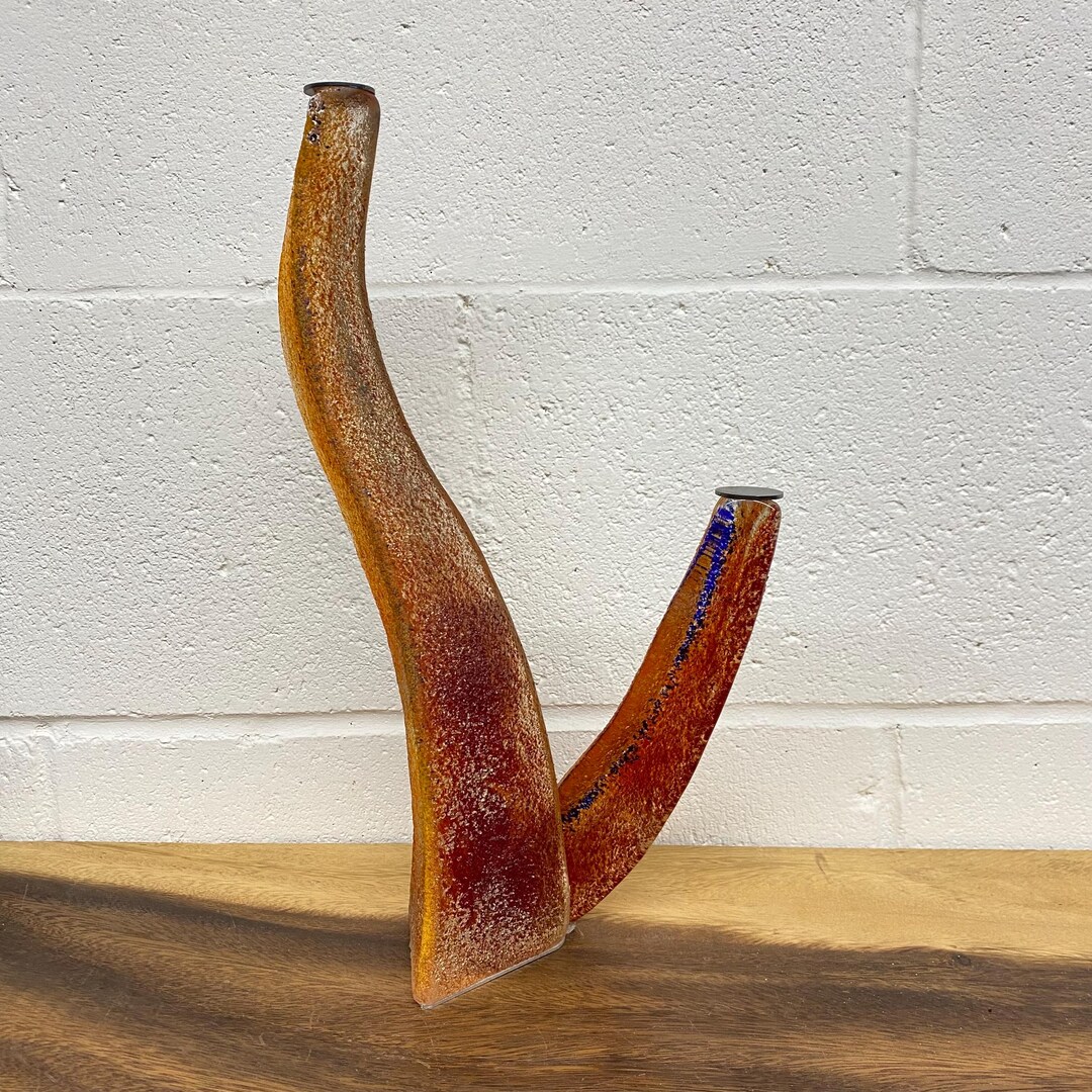 Cassandre Canada Sandcast Glass Sculptural Candle Holder - Etsy