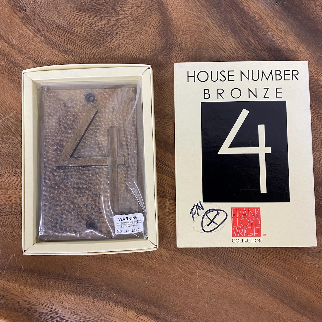 Frank Lloyd Wright Bronze 4 House Number Plaque New in Box - Etsy
