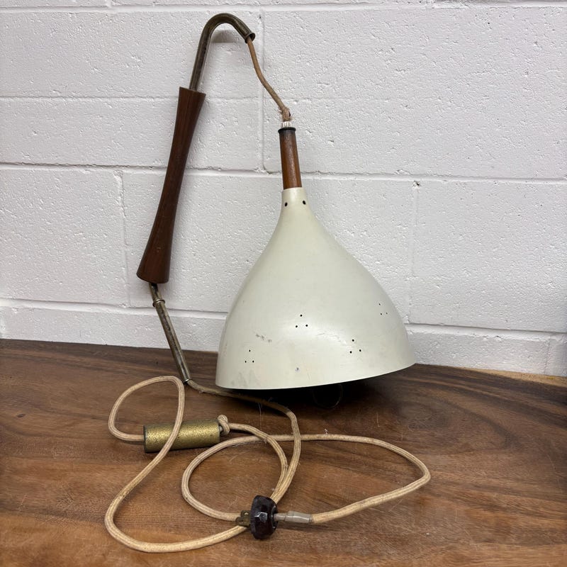 Mcm Teak Pendant Light - Etsy