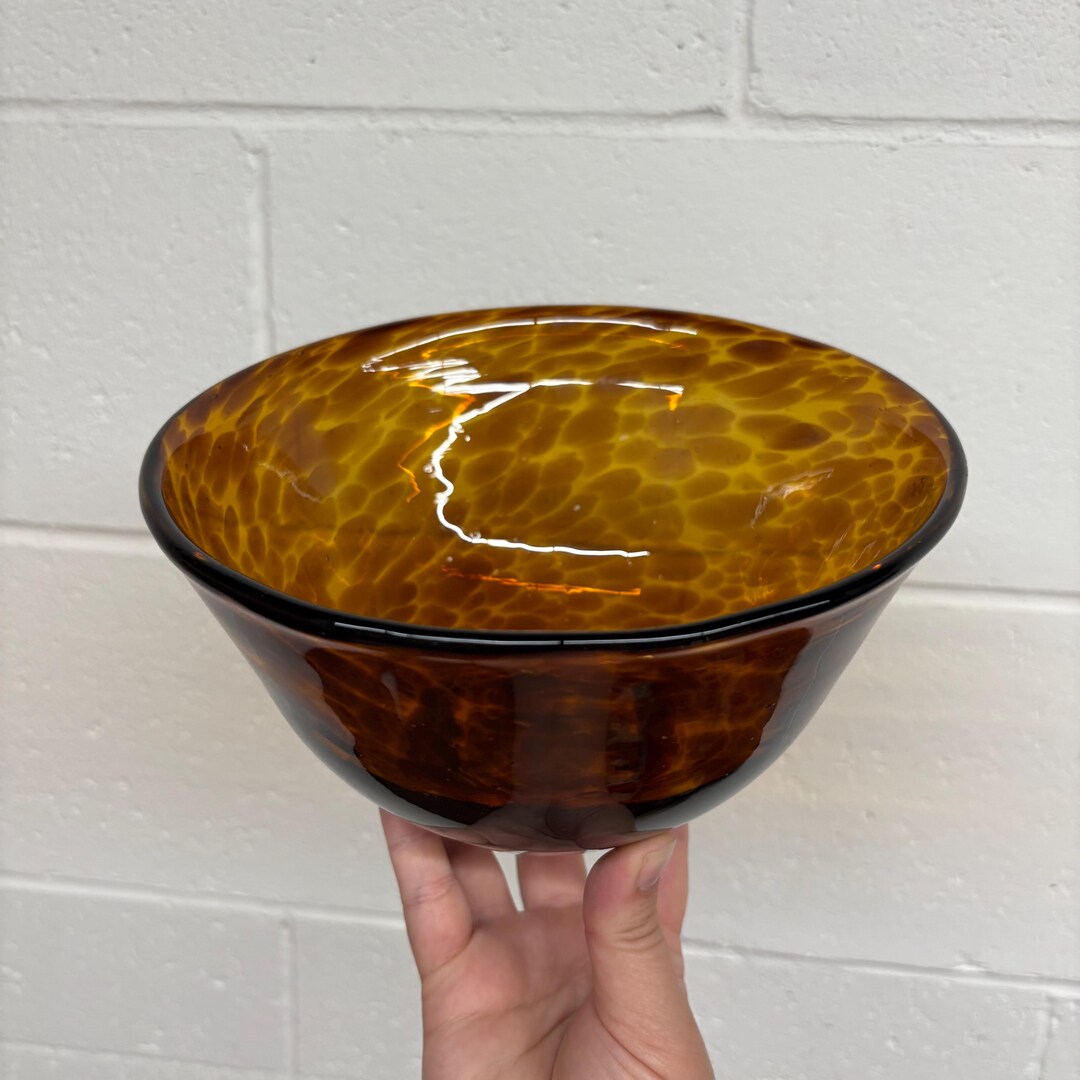 Handblown Glass Tortoise Shell Bowl - Etsy